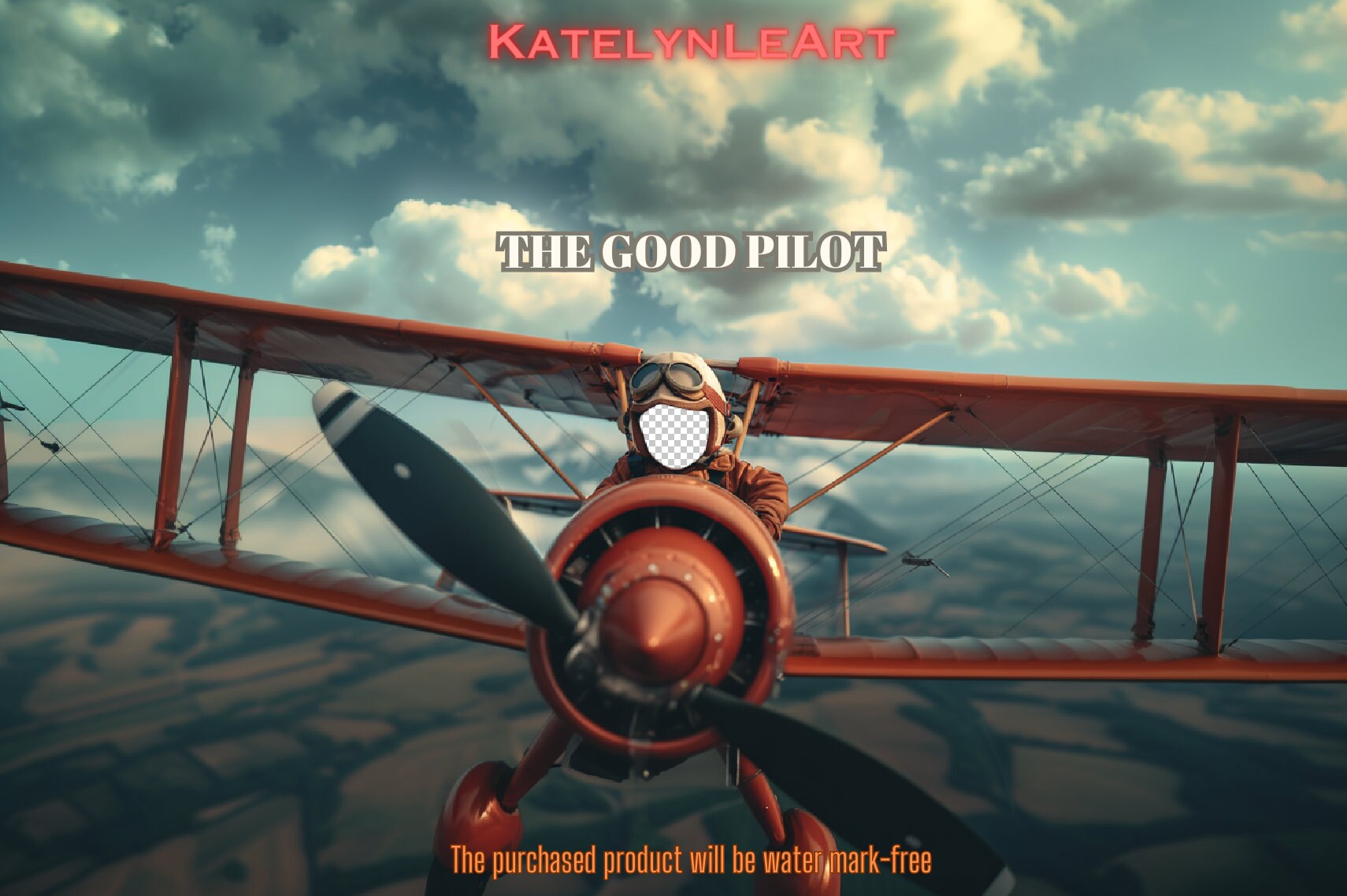 4 Little Pilot Digital Backdrops: Face Insert, Airplane Photography ...