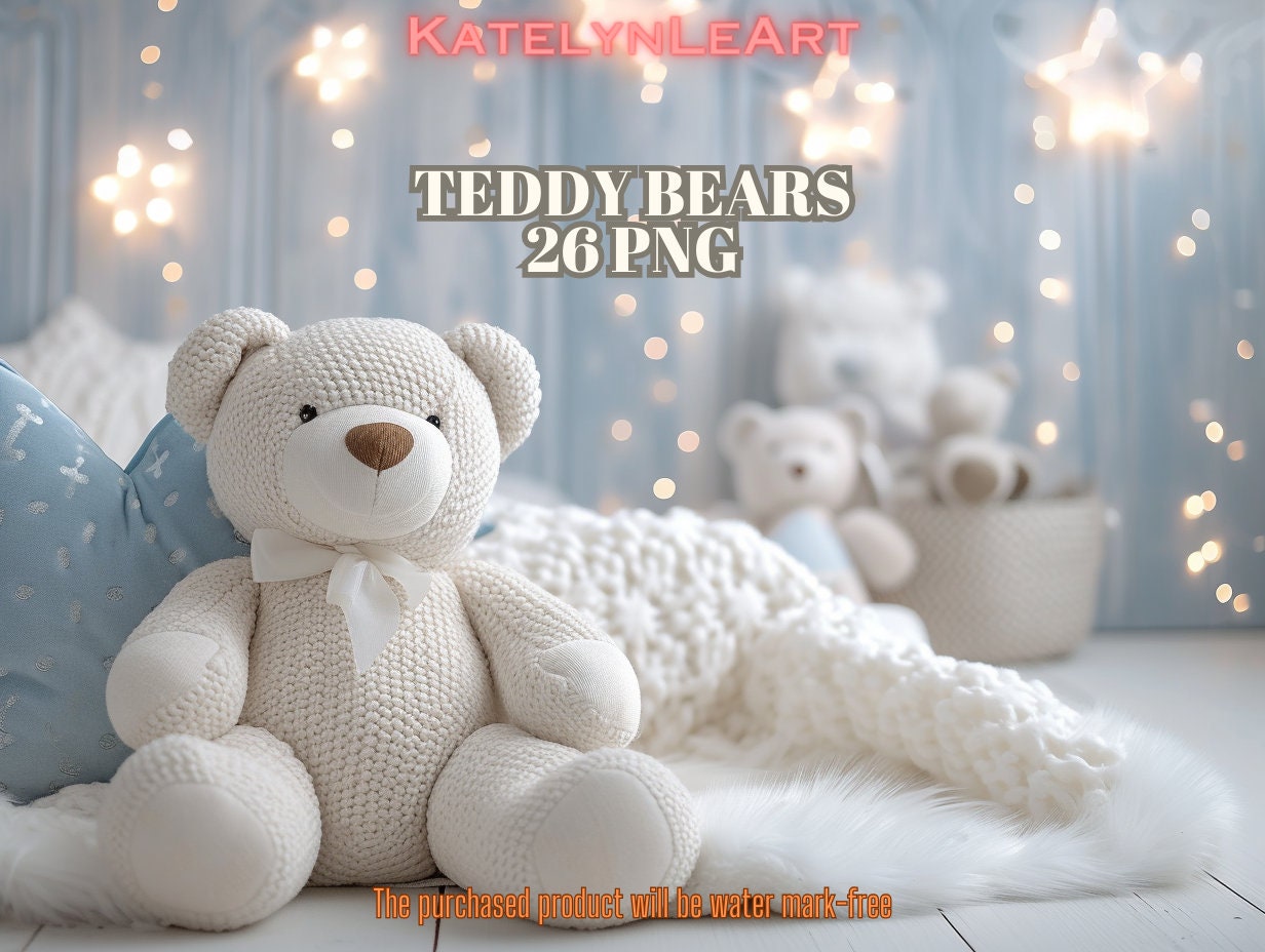 Sweet Baby Blue Teddy: 26PNG Digital Photography Backdrops for Teddy ...