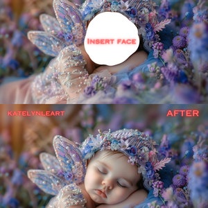 6 Newborn Floral Digital Backdrops for Baby Girl Photography - Face ...