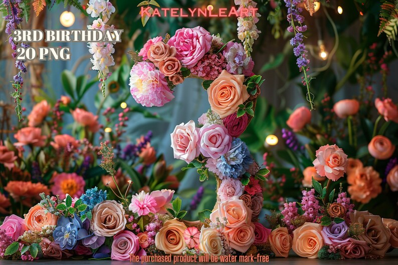 Baby Girl's 3rd Birthday Digital Backdrops: Third Birthday Baby Girl ...