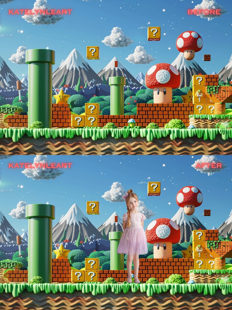 33 Super Mario Backdrop | Digital Download | Kids and Toddler Backdrops ...