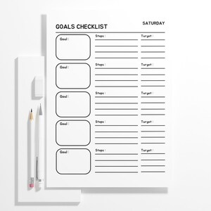 Minimalist Daily Goal Tracker Make Better Habits Digital Download - Etsy