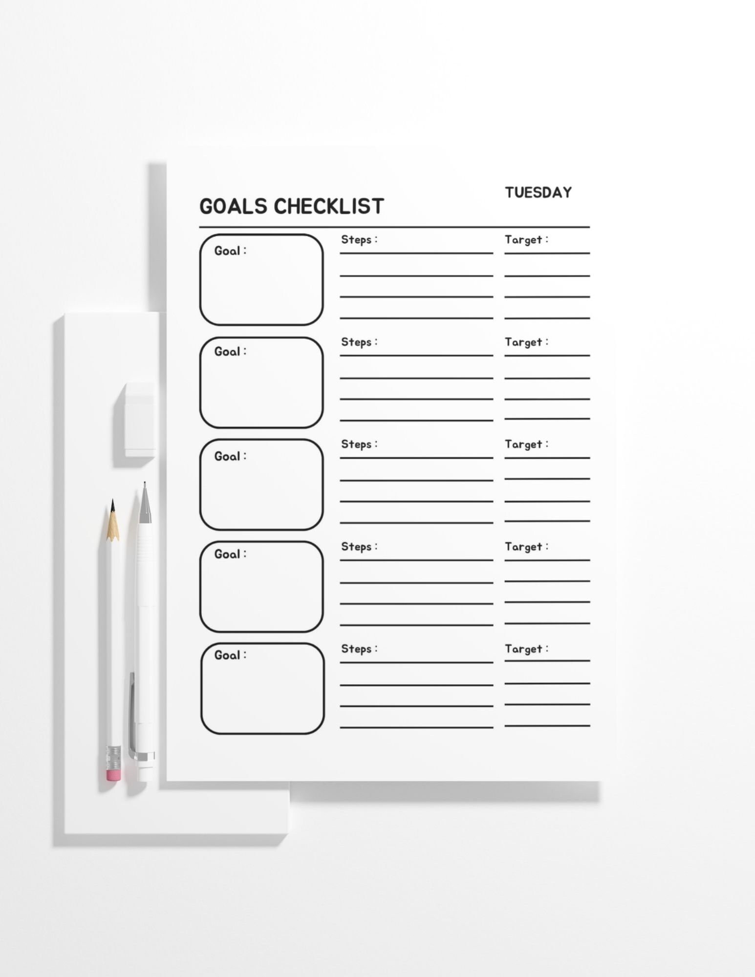 Minimalist Daily Goal Tracker Make Better Habits Digital Download - Etsy