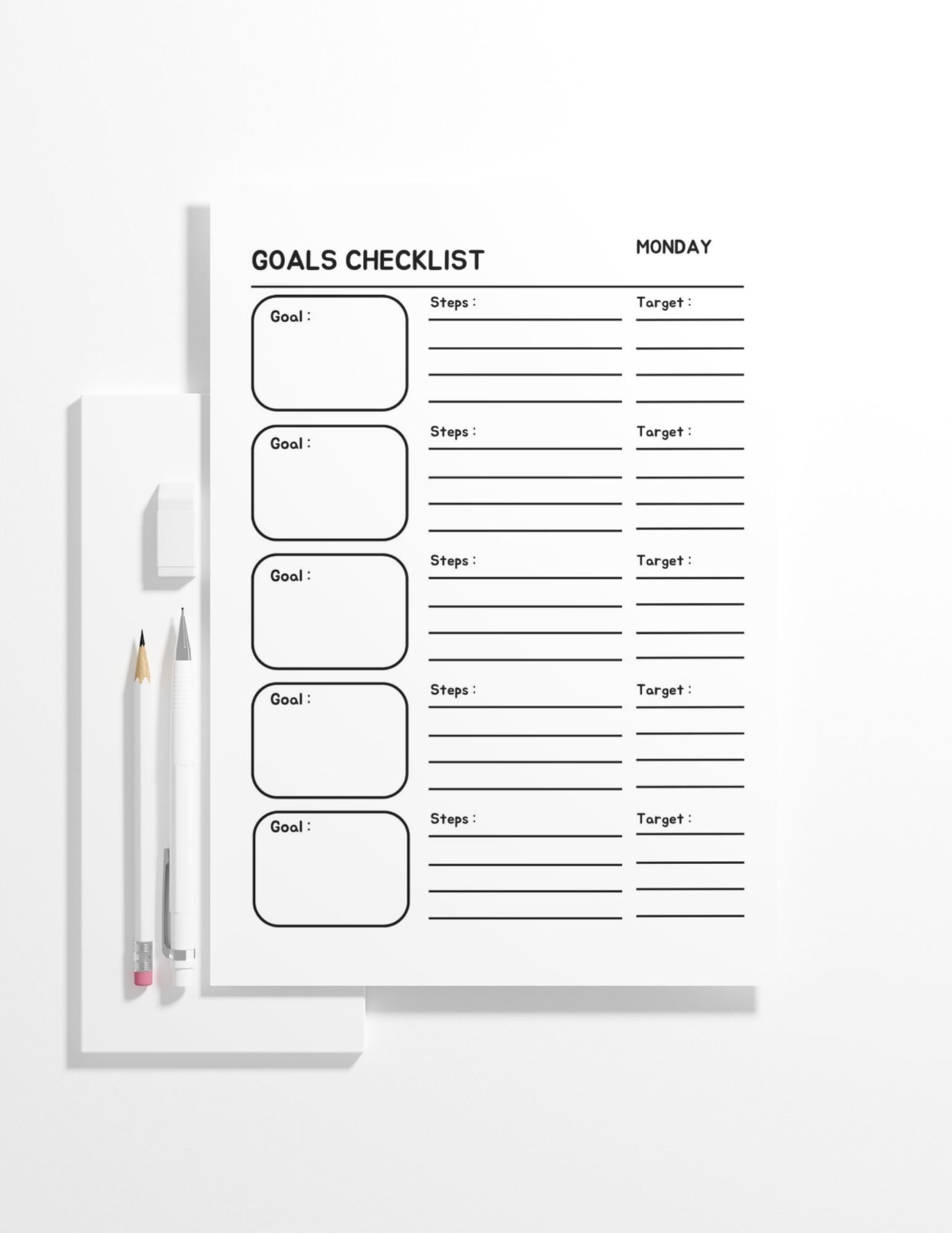 Minimalist Daily Goal Tracker Make Better Habits Digital Download - Etsy