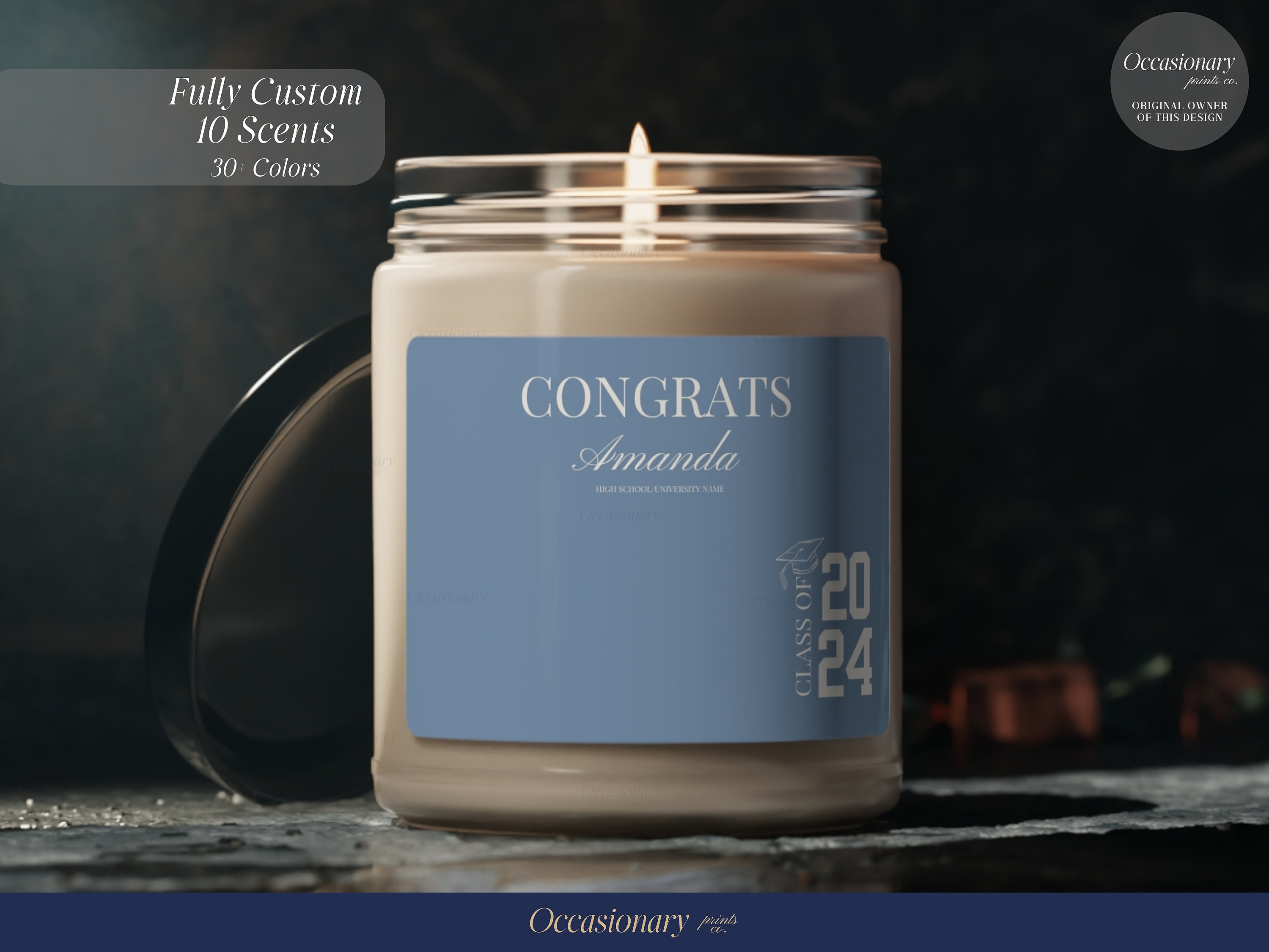 Custom Graduation Candle Favors, Personalized Celebration Bulk Candles ...