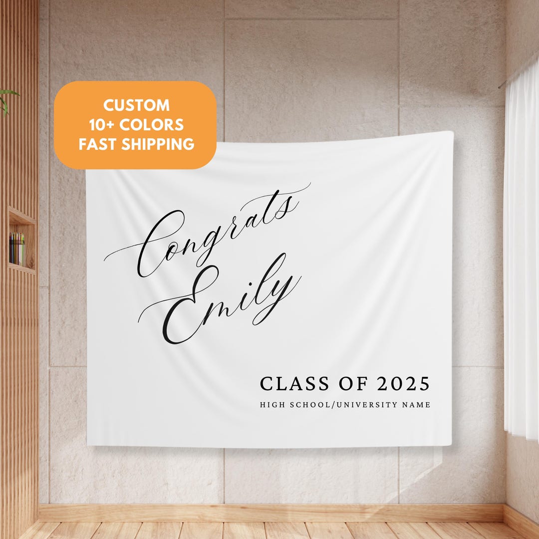 Custom Graduation Banner Backdrop, Personalized Graduation Sign, Party ...