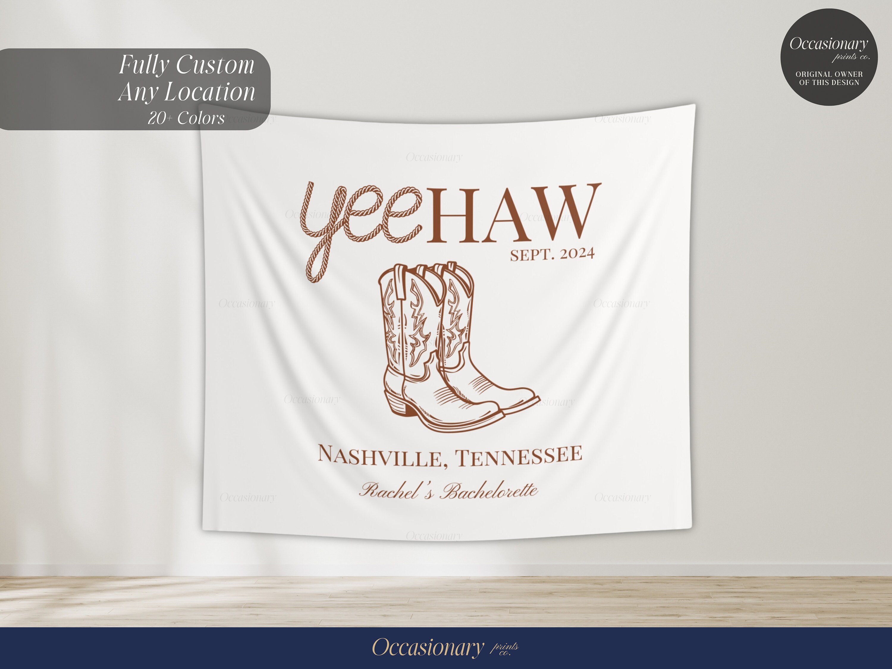 Custom Country Bachelorette Tapestry, Personalized Western Merch, Wall ...