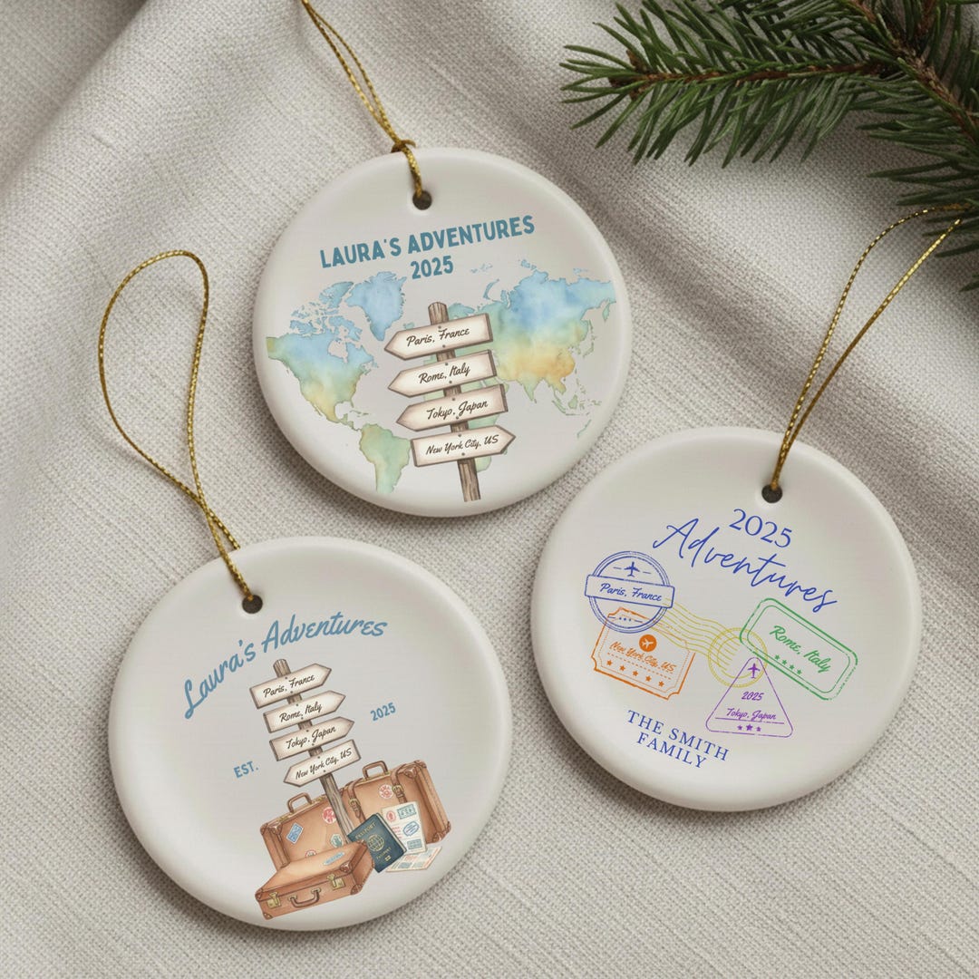 Travel Ornament Personalized Custom Travel Gift Vacation Ornament ...