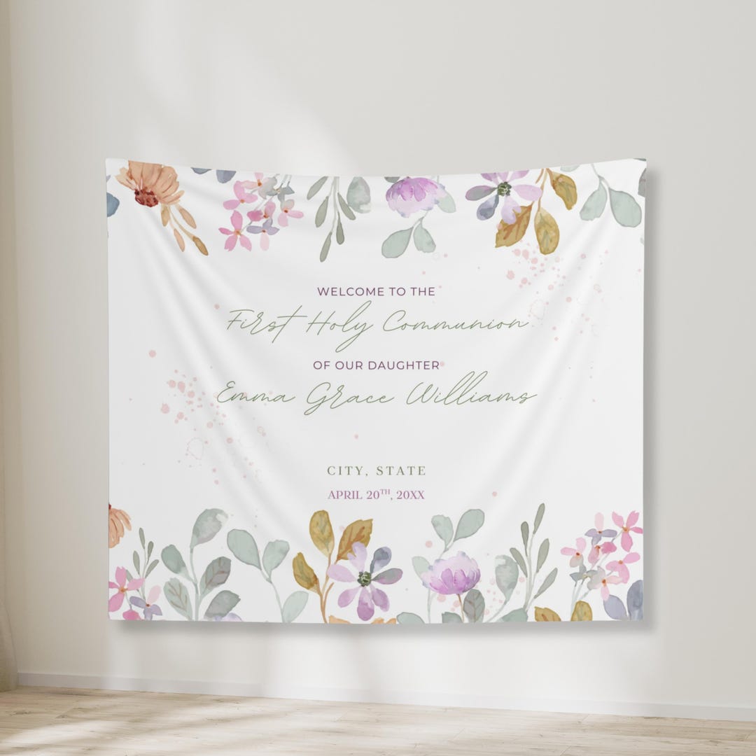 Custom Communion Banner Party Decorations, Personalized Holy Communion ...