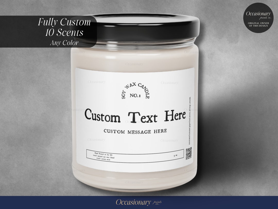 Custom Message Label Candle, Personalized Photo Candle, Sympathy Gift ...