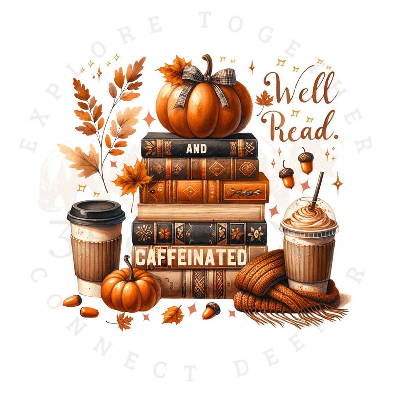 Well Read & Caffeinated PNG: Book Lover Gift (digital Download) - Etsy