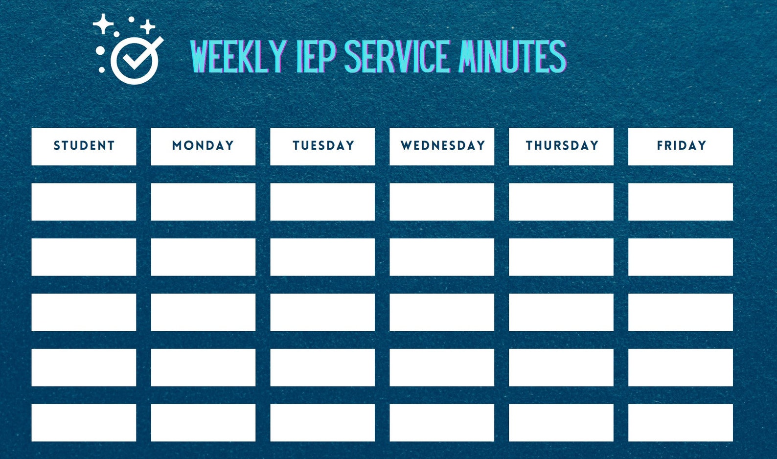 Weekly IEP Services Tracking Sheet - Etsy
