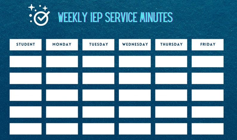 Weekly IEP Services Tracking Sheet - Etsy