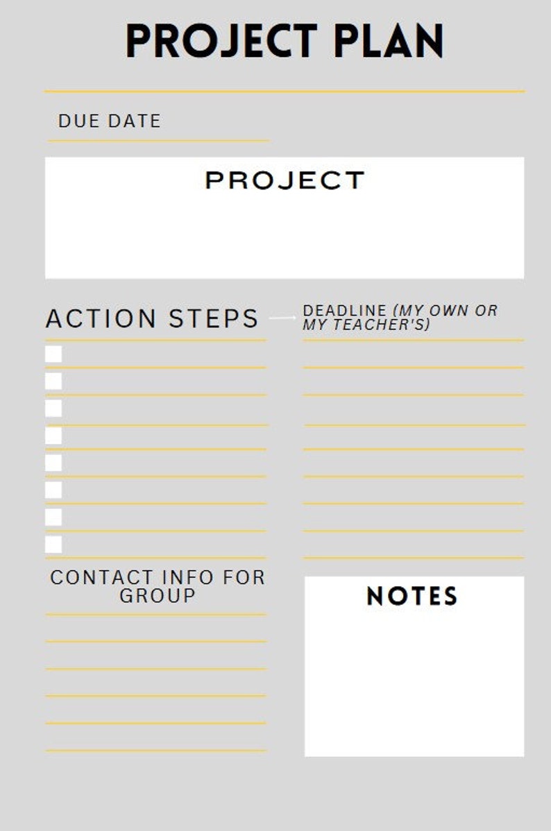 Project Planner for Upper Elementary, Middle, and High School Students ...