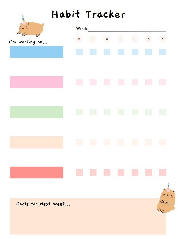 Habit Tracker for Kids, Teachers, Parents - Etsy