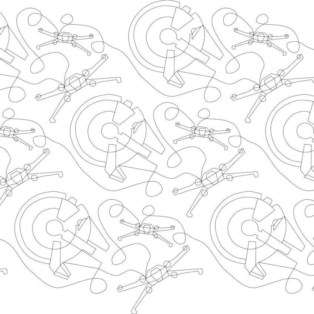 Space Hero Ships Pantograph for Quilting or Embroidery Machines - Etsy