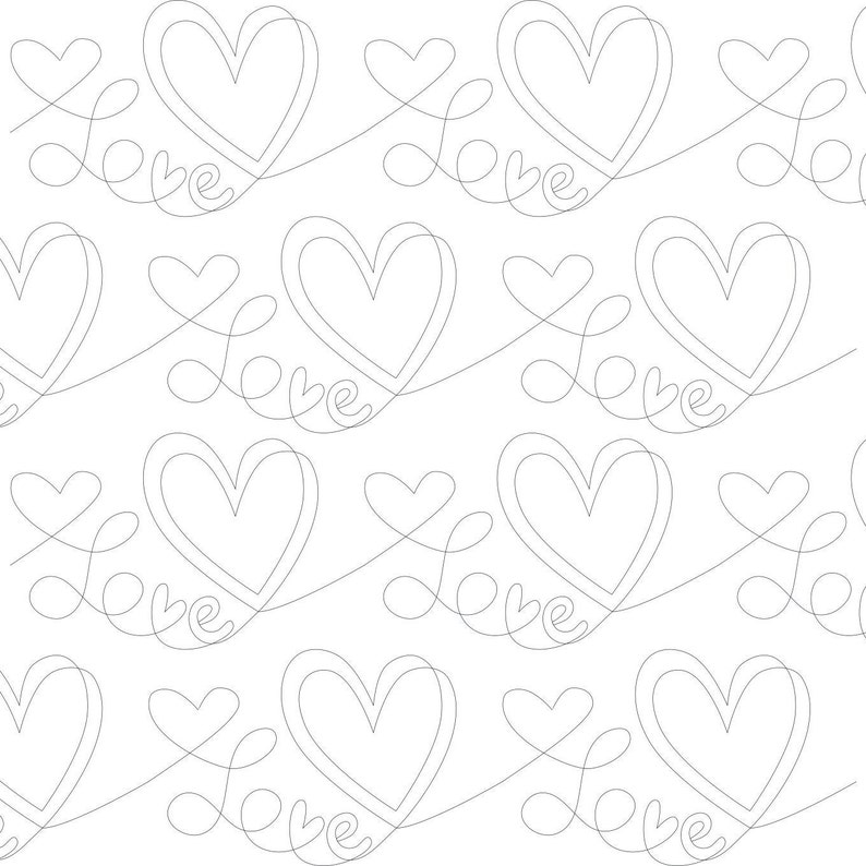 Love Hearts Edge to Edge(e2e) Digital Pantograph for Longarm Quilting ...