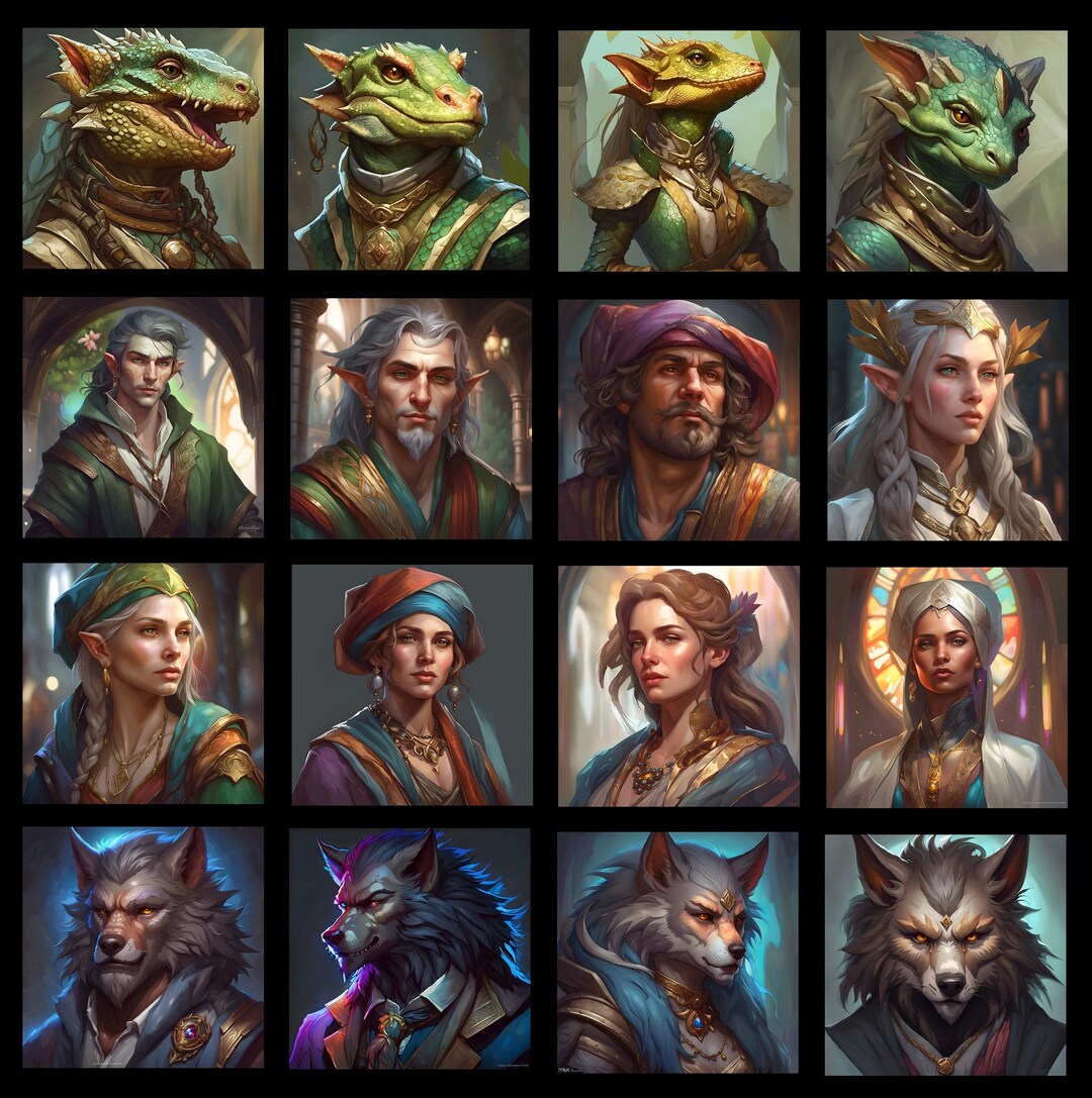 40 High Res Character Portraits for Fantasy Games - Etsy