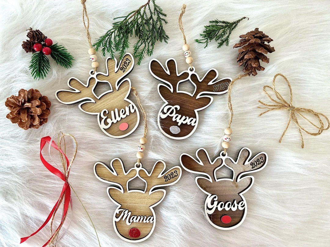 Personalized Santa's Reindeer Stocking Tag Custom Name - Etsy