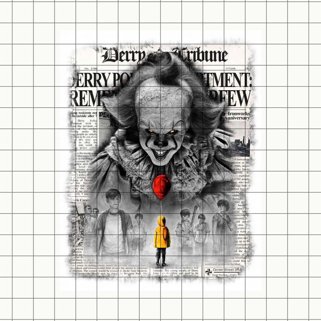 Pennywise IT Png Horror Character on Newspaper Png Halloween - Etsy