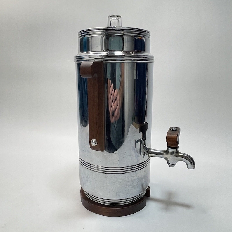 Vintage Mid Century Art Deco Chrome Coffee Percolator W/ Wood - Etsy