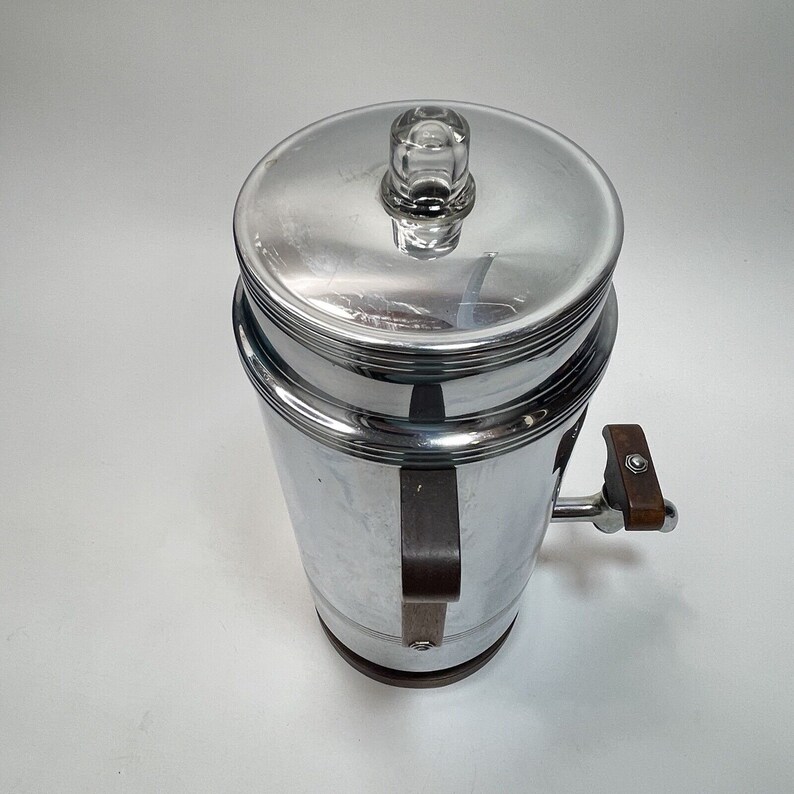 Vintage Mid Century Art Deco Chrome Coffee Percolator W/ Wood - Etsy