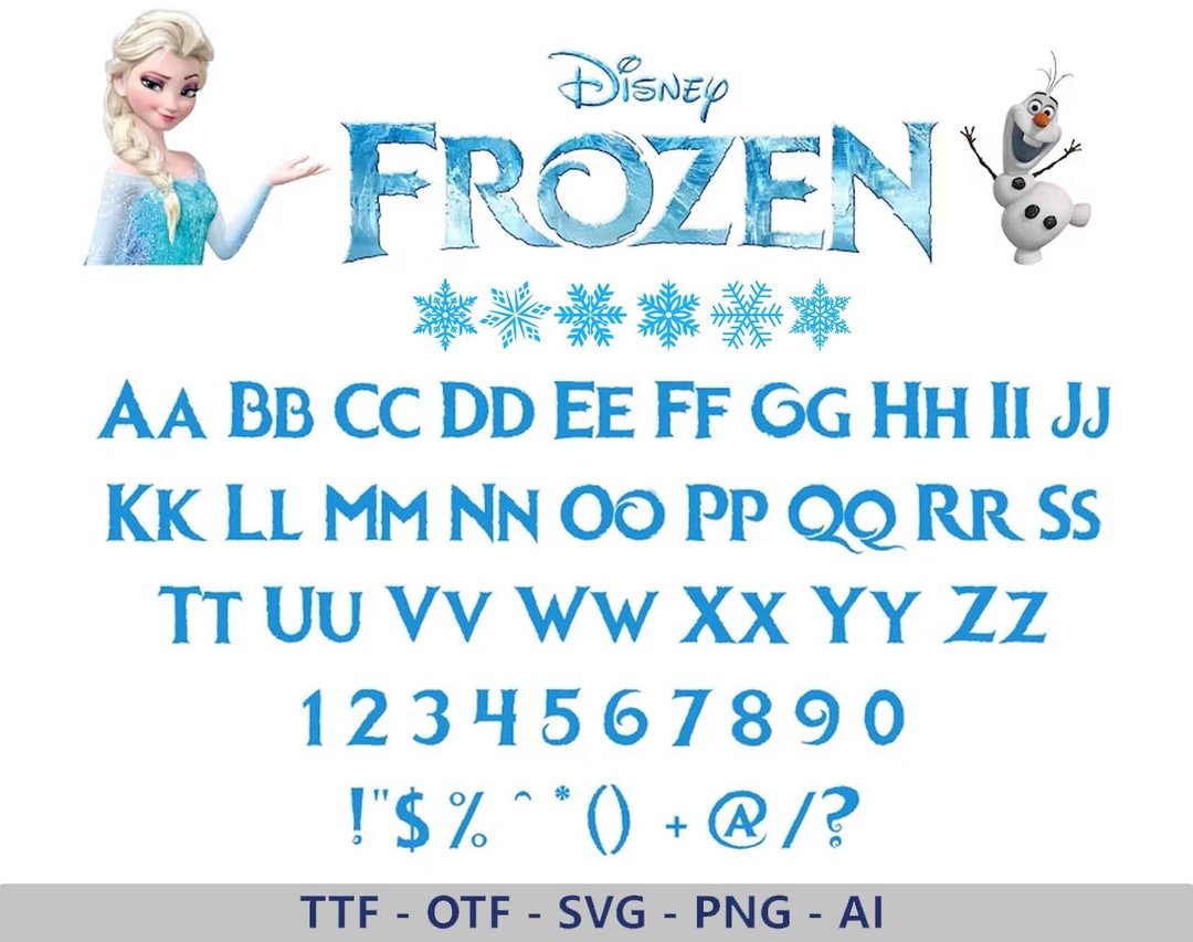 Frozen Font Svg TTF Font Layered Bundle Files Frozen Alphabet - Etsy UK