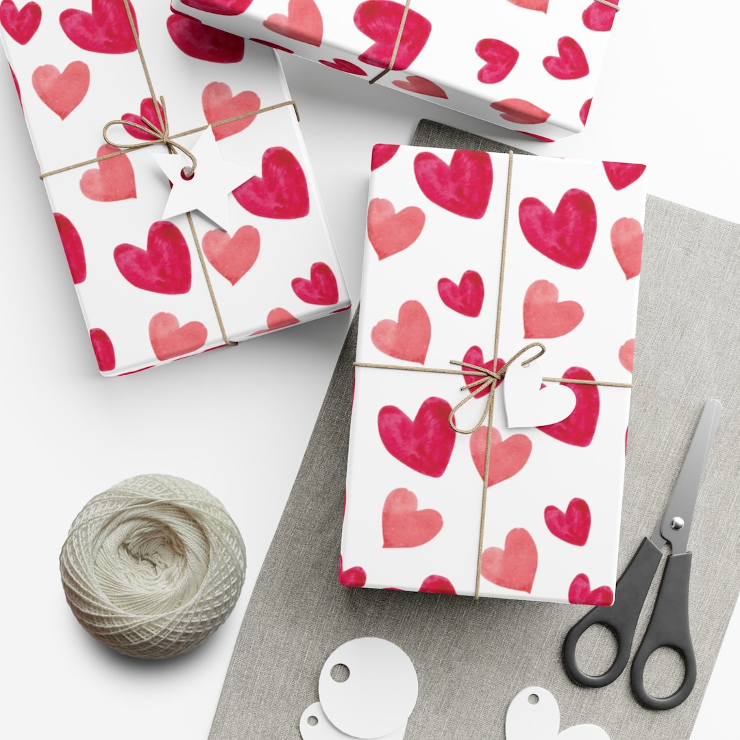 Valentine Wrapping Paper 30x20 Red Love Hearts Wrapping Paper ...