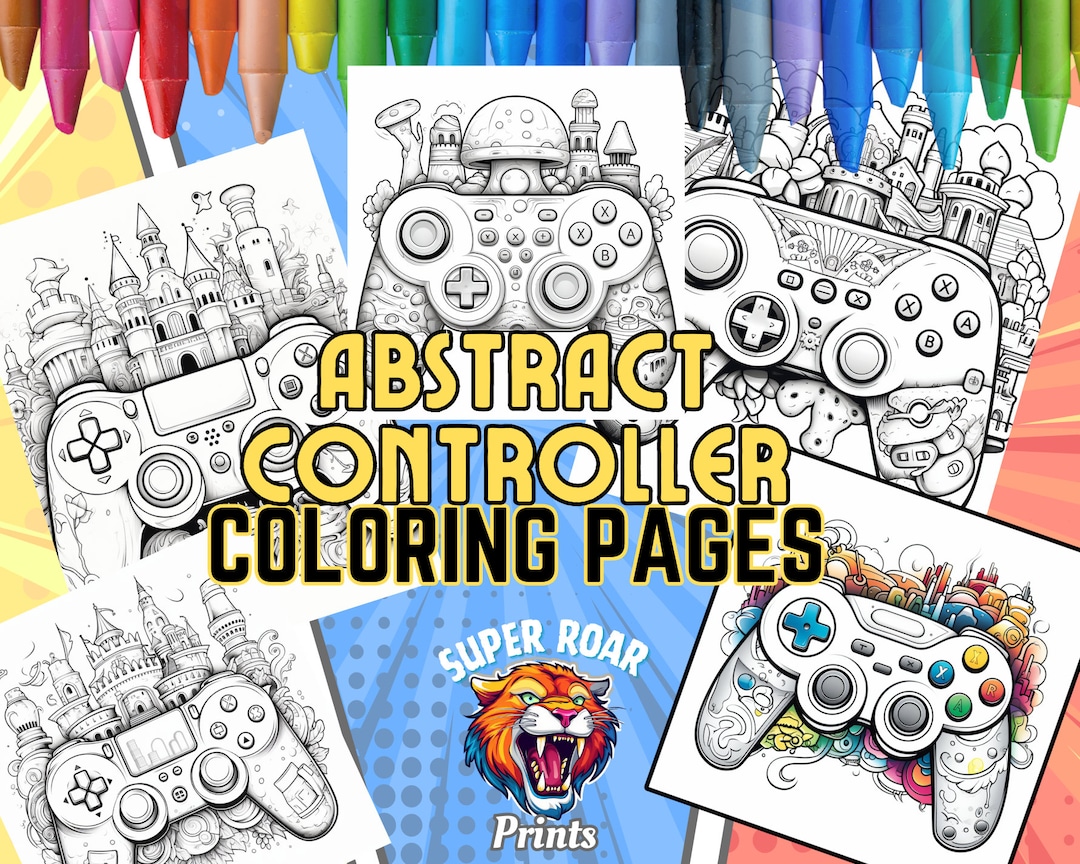 Abstract Video Game Controller | COLORING PAGES | Retro | 80s Style ...