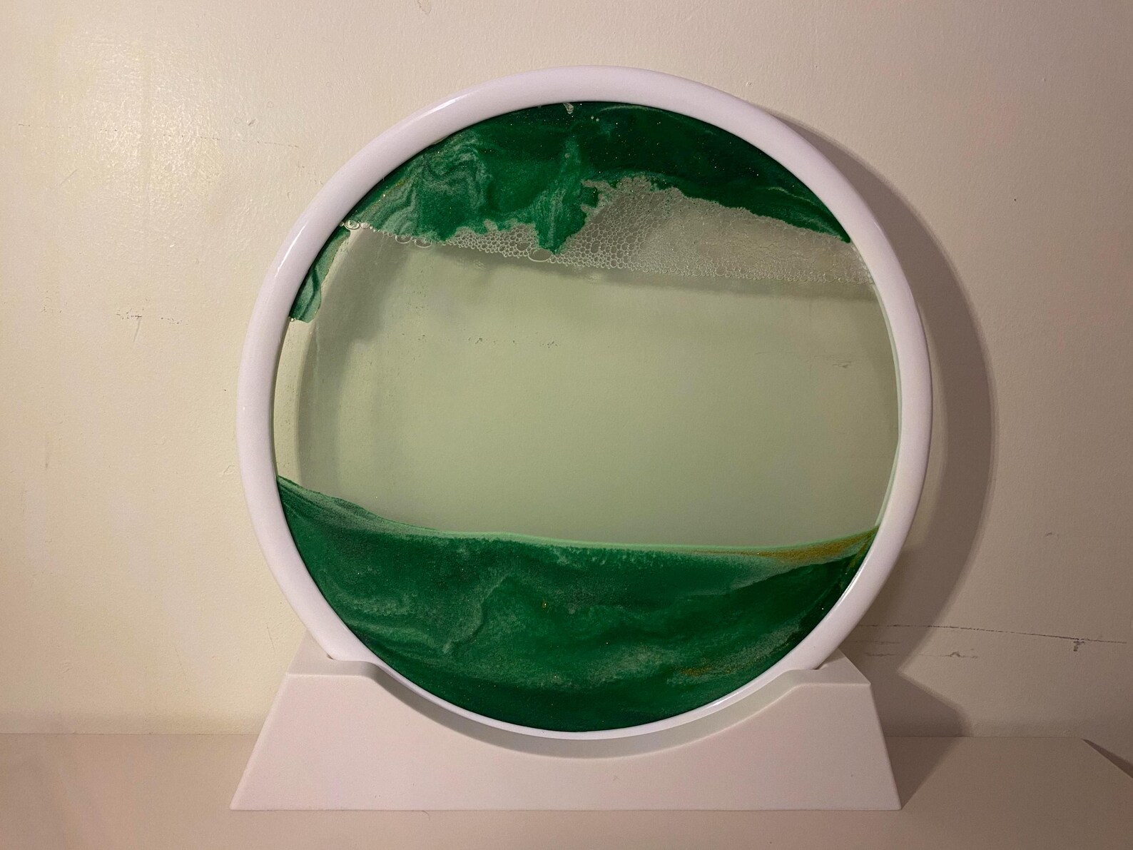 Green Moving Sand Art Hourglass - 3D Sandscape Painting With Metal ...