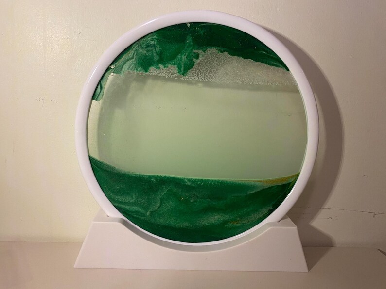 Green Moving Sand Art Hourglass - 3D Sandscape Painting With Metal ...