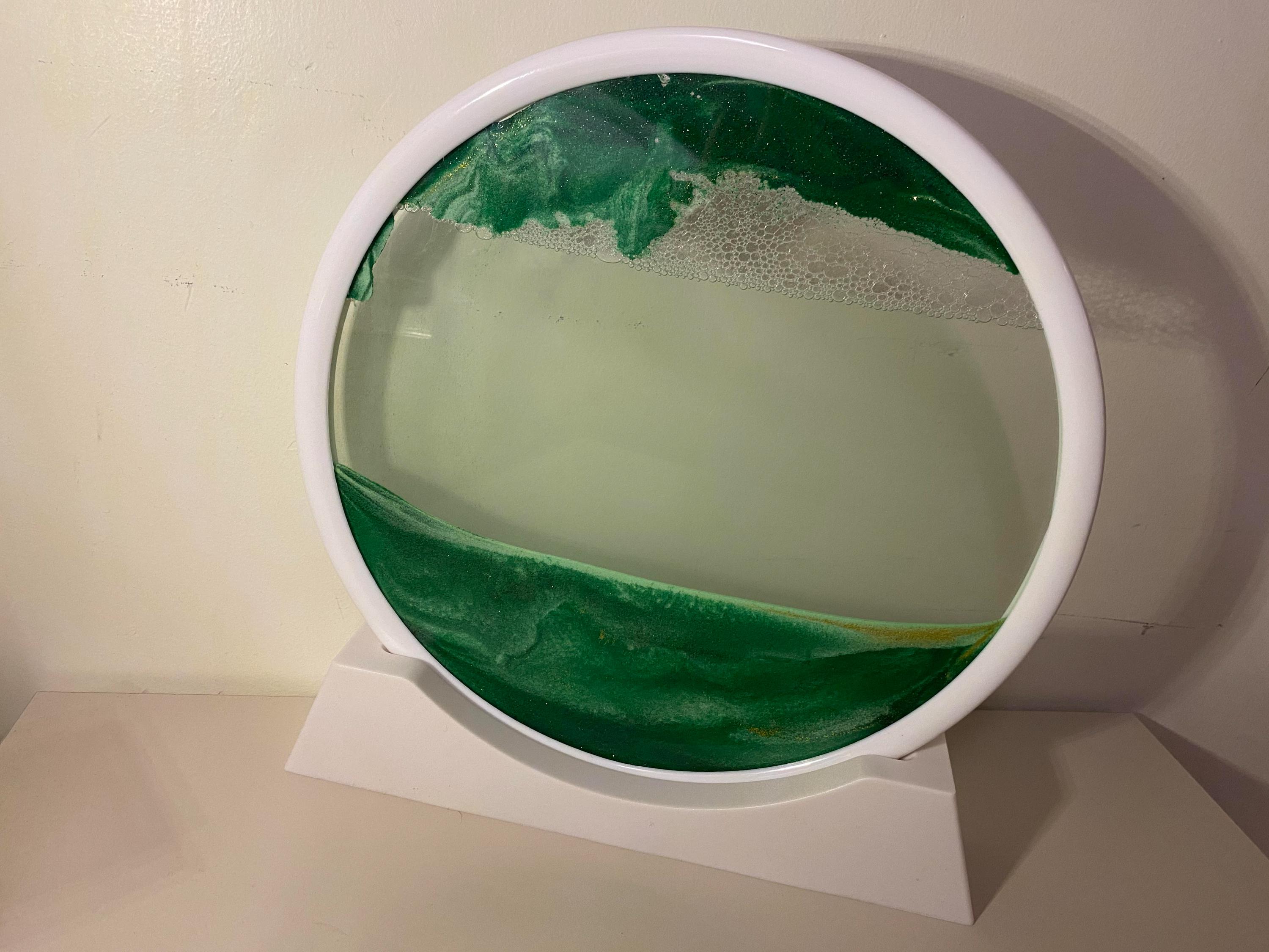 Green Moving Sand Art Hourglass - 3D Sandscape Painting With Metal ...