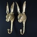 Unique Rabbit Wall Hook, Unique Golden Solid Brass Wall Decor ...