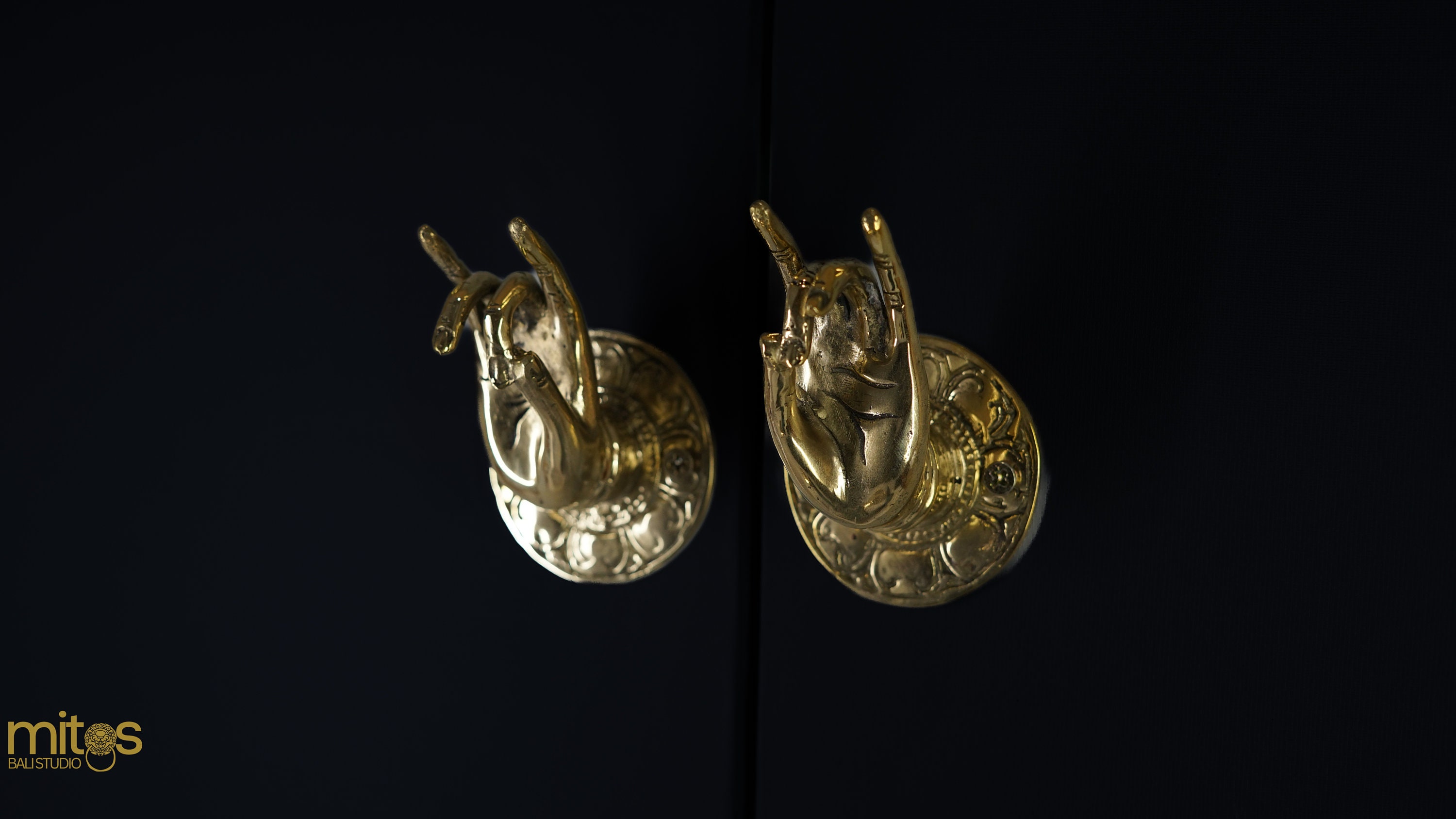 Brass Mudra Hand Wall Hooks, Bohemian Door Handle Pair - Etsy