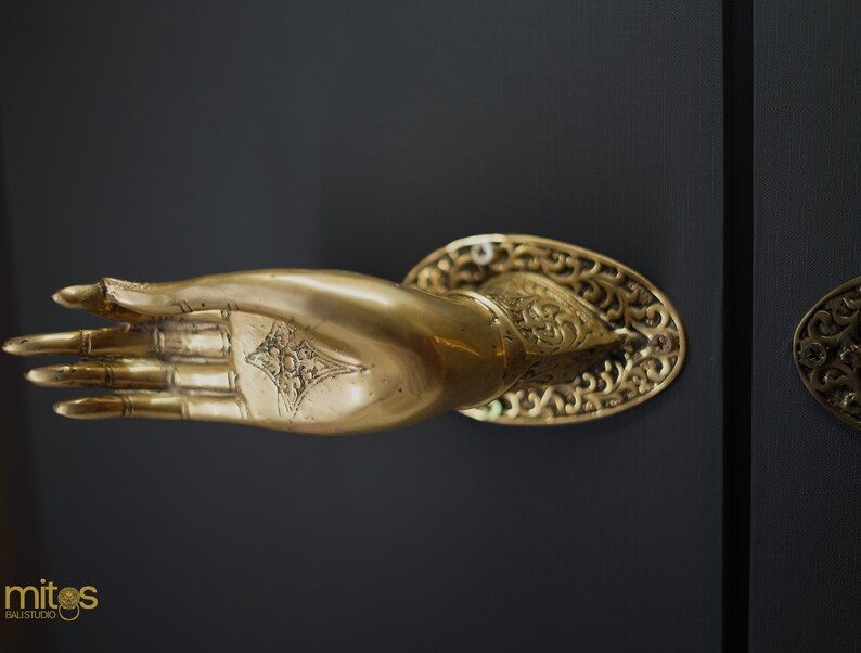 Unique Door Handle Solid Brass Gold, Summer Decor, Pair Door Handle ...
