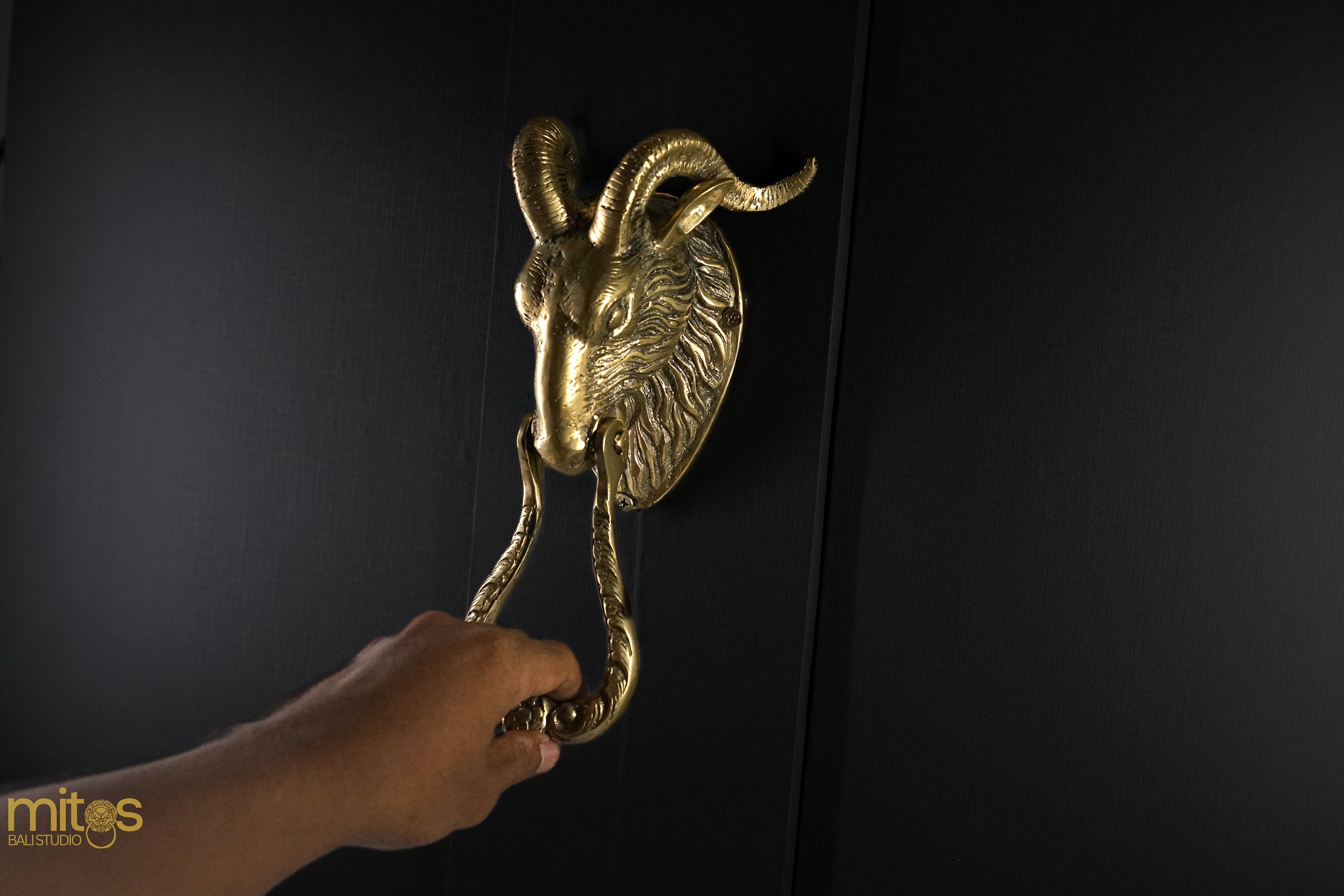 Solid Brass Gold Door Knocker Lamb Sheep Goat Design, Animal Door Decor ...