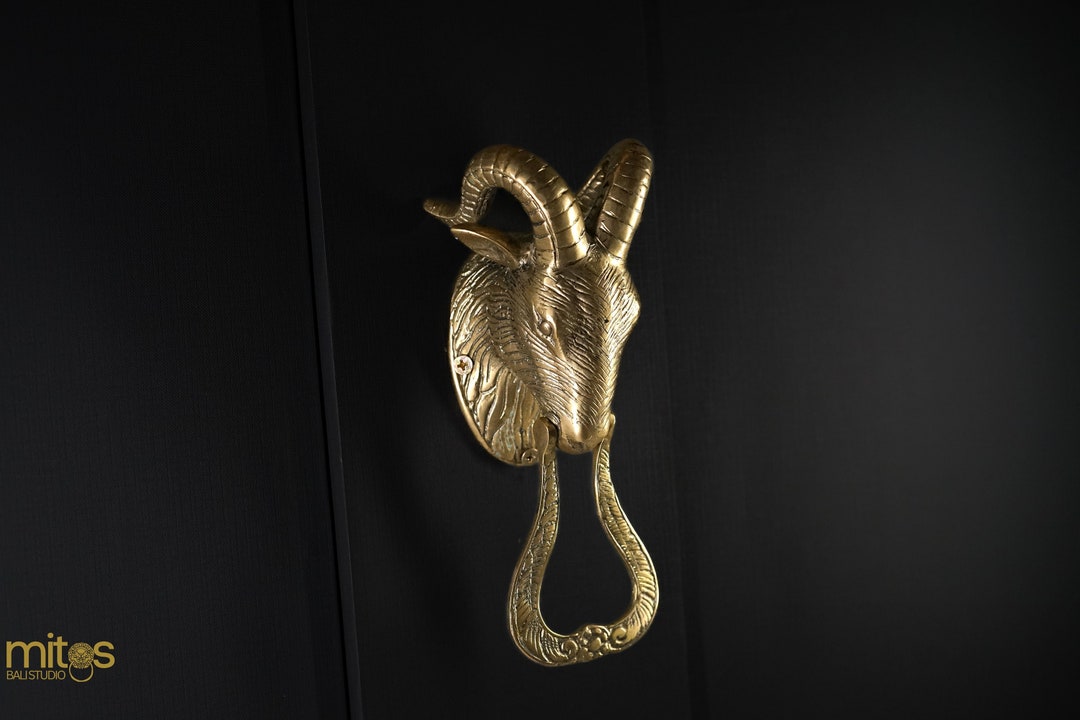 Unique Goat Gold Door Knocker, Goat Door Decor, Holiday Decor, Door ...