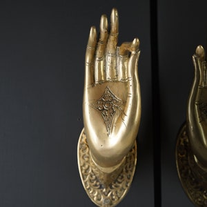 Unique Pair Door Handle, Buddha Hand Pose Pair Door Handle Solid Brass ...