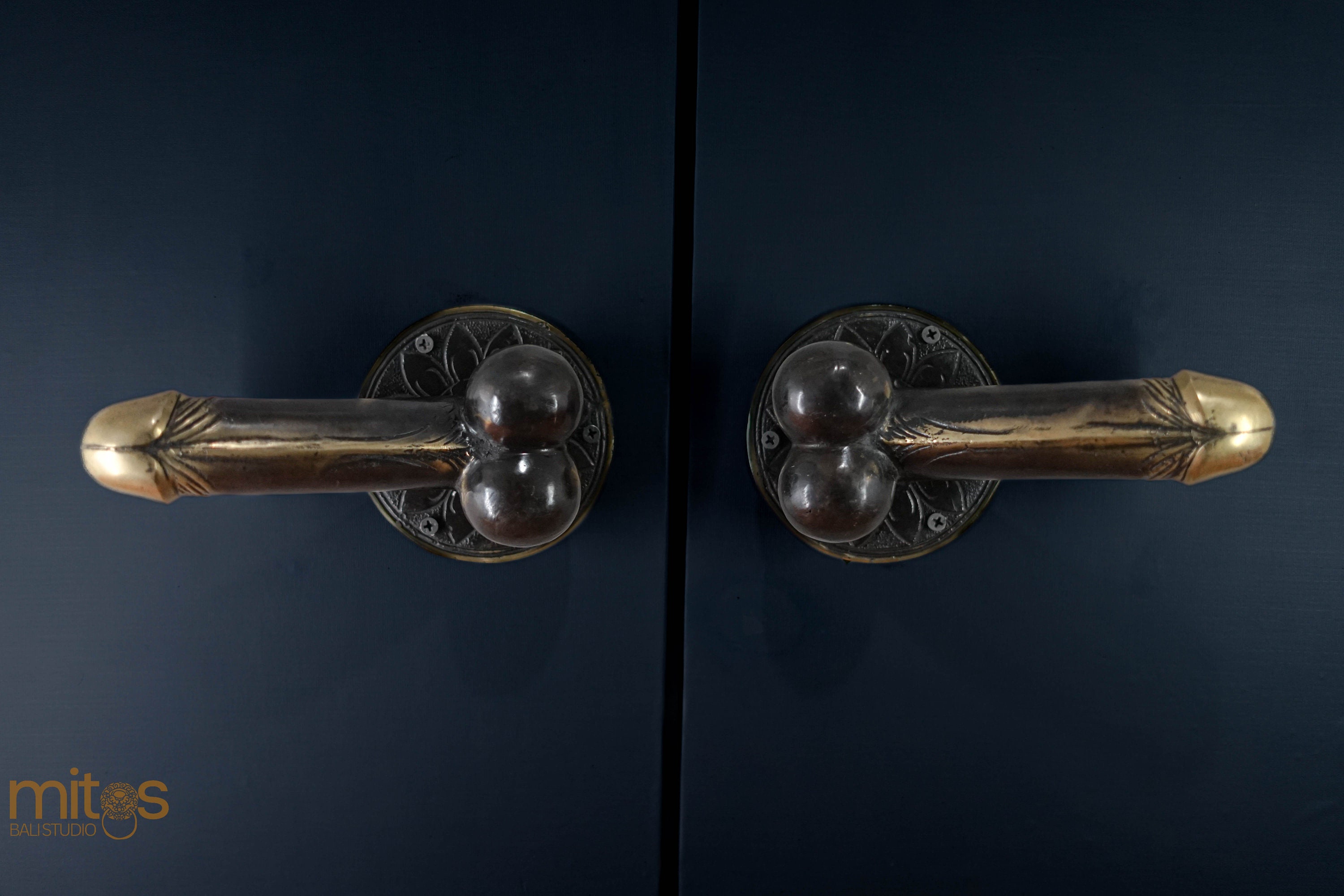 Unique Penis Door Handle Solid Brass Gold, Halloween Gift, Pair Door Handle Solid Brass, Vintage ...