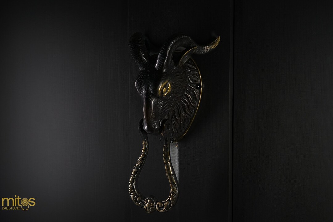 Solid Brass Black Door Knocker Lamb, Sheep Goat Design, Door Decor ...