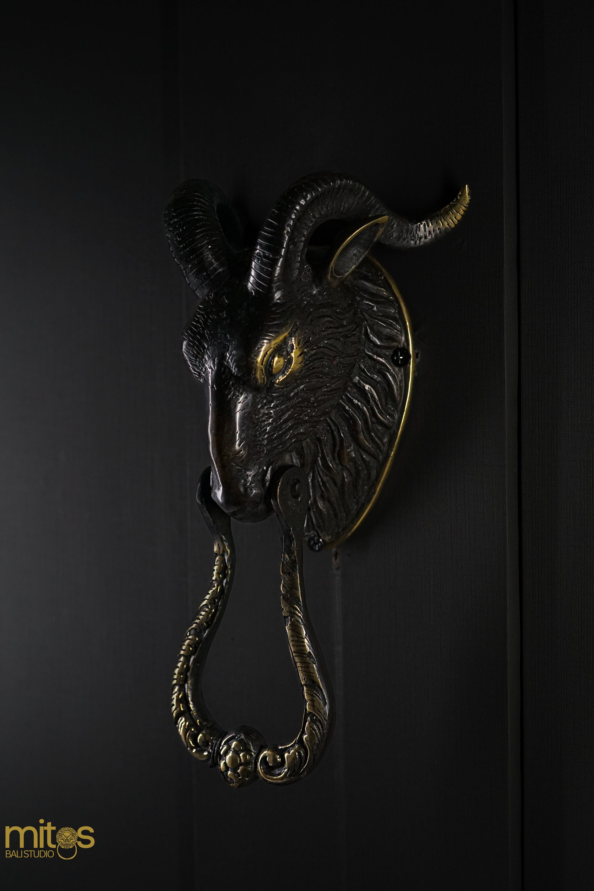 Solid Brass Black Door Knocker Lamb Sheep Goat Design,door Decor ...