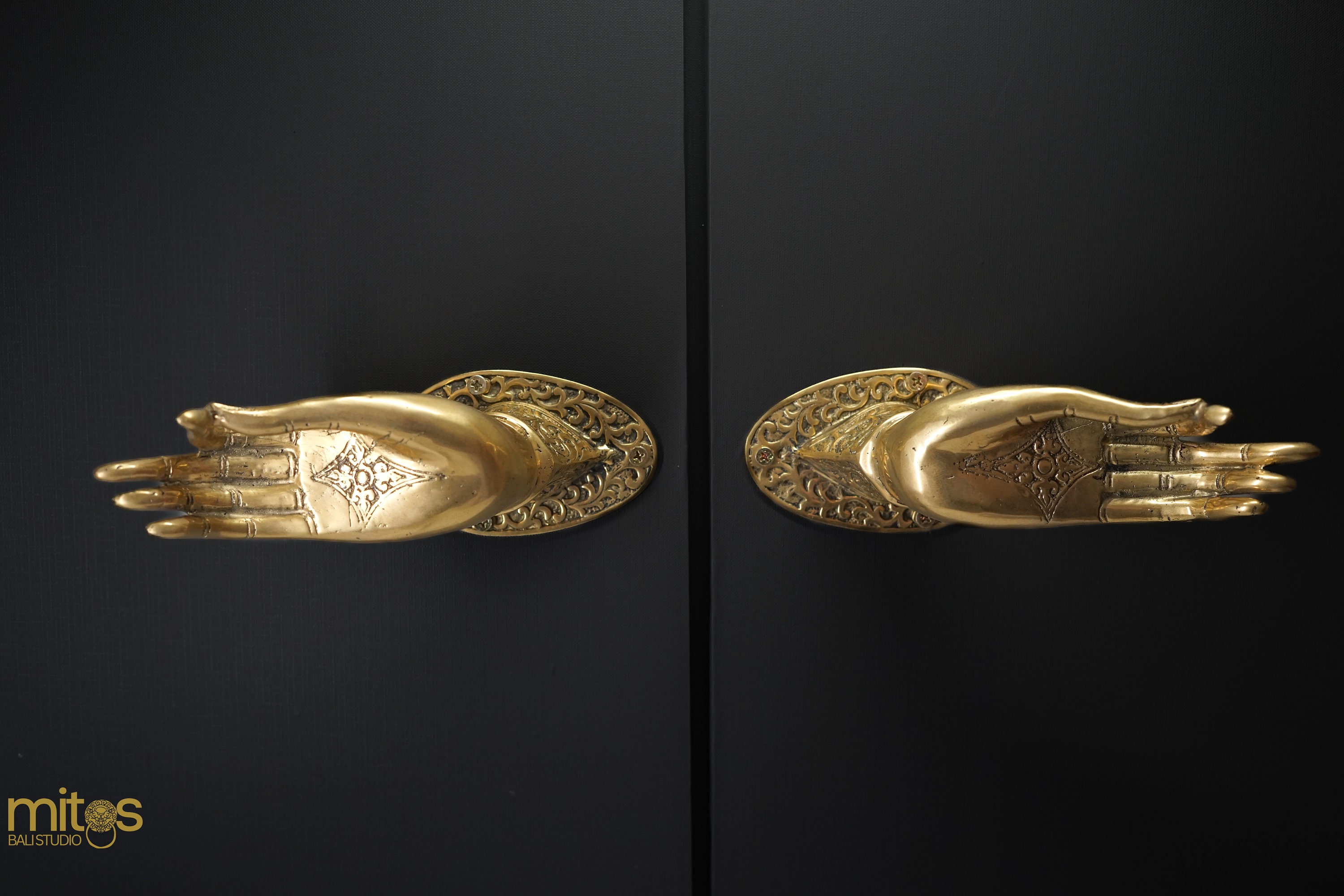 Unique Door Handle Solid Brass Gold, Summer Decor, Pair Door Handle ...