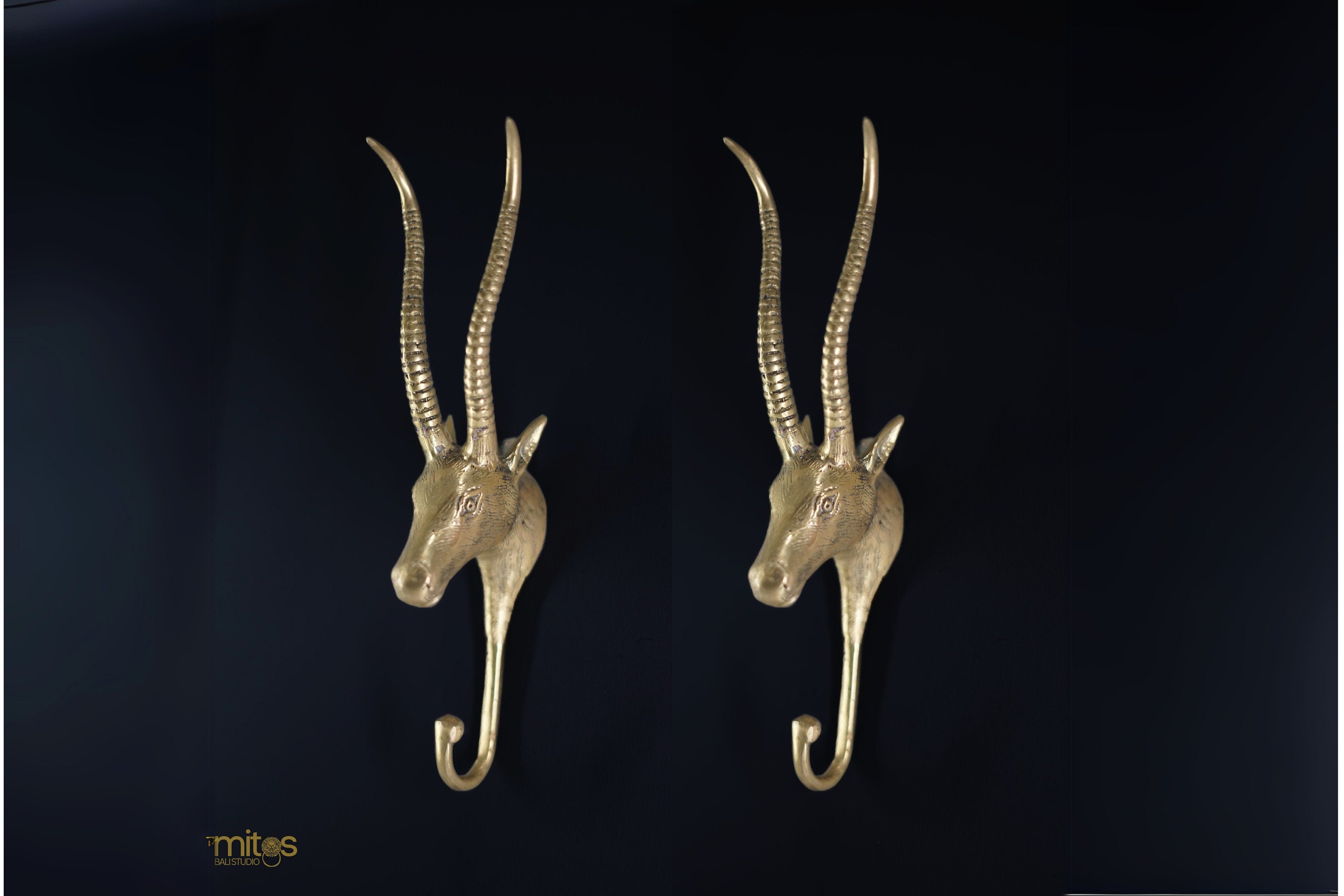 Gold Antelope Wall Hook, Unique Golden Solid Brass Wall Decor, Halloween Gift, Home Decor ...
