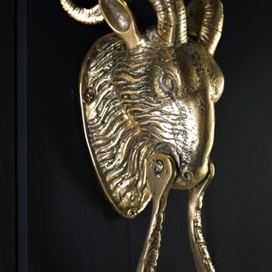 Solid Brass Gold Door Knocker Lamb Sheep Goat Design, Animal Door Decor ...