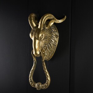 Solid Brass Gold Door Knocker Lamb Sheep Goat Design, Animal Door Decor ...