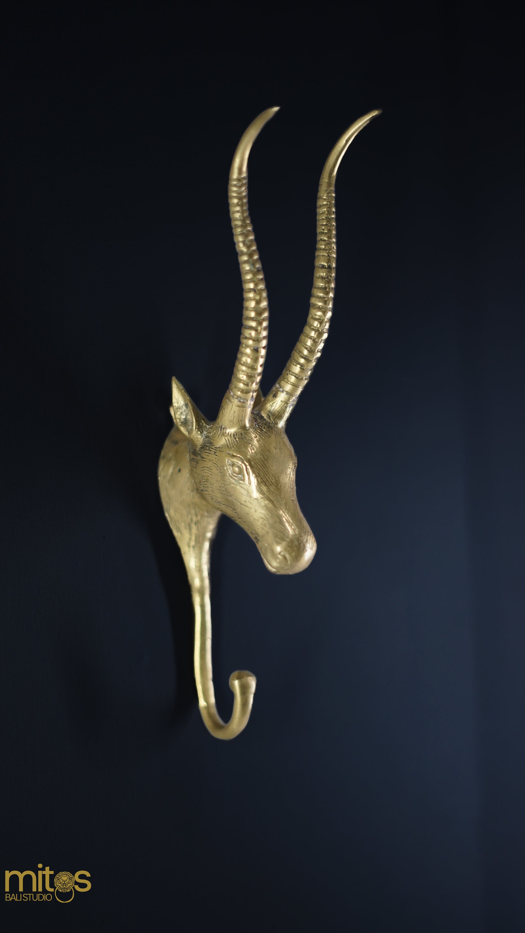 Gold Antelope Wall Hook, Unique Golden Solid Brass Wall Decor, Halloween Gift, Home Decor ...