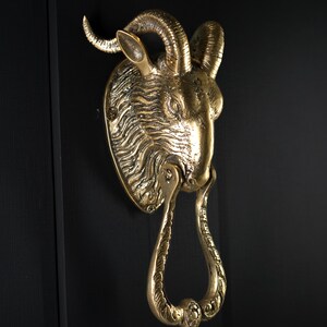 Solid Brass Gold Door Knocker Lamb Sheep Goat Design, Animal Door Decor ...