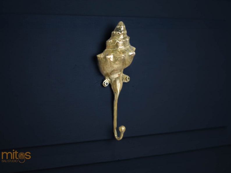 Gold Clam Shell Brass Hook, Chistmas Gift, Unique Coat Hook, Gifts for ...