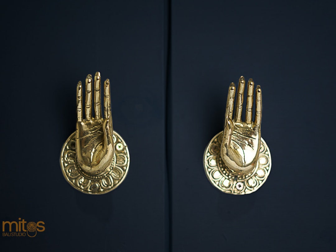Brass Abhaya Mudra Hand Door Handle, Handmade Ornament, 5.3 Inch - Etsy