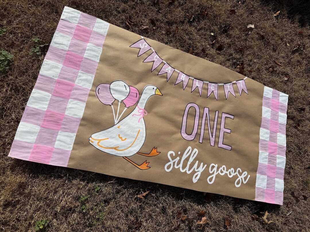 One Silly Goose Hand Painted Banner - Etsy